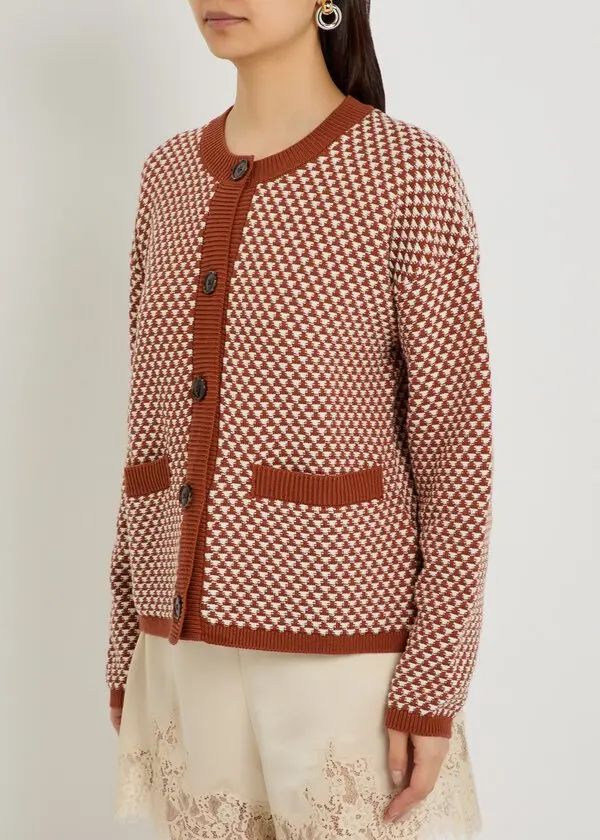 Varley Elmwick Patterned Cotton-knit Cardigan