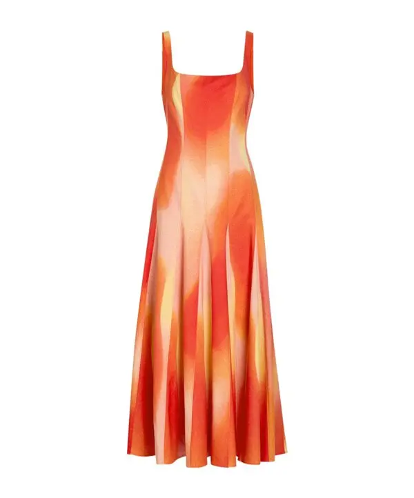 Simkhai Printed Cotton-blend Midi Dress