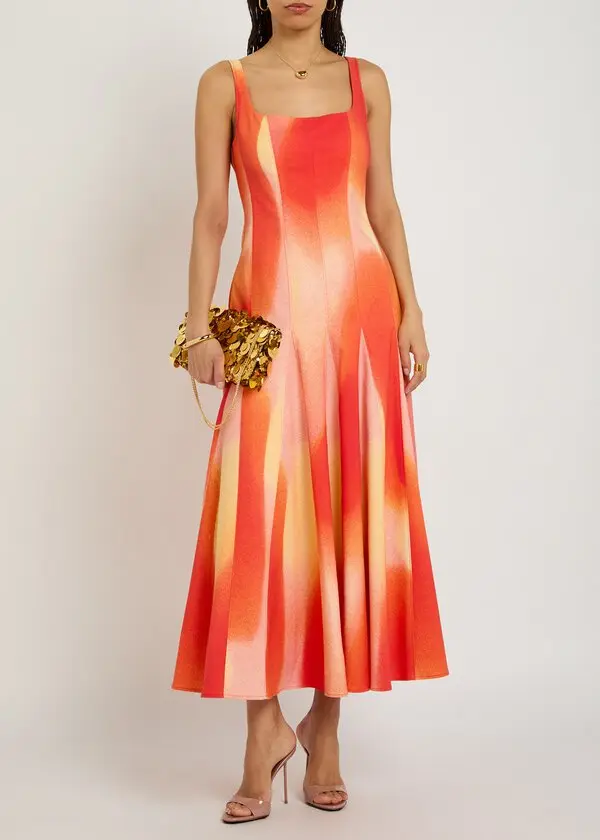 Simkhai Printed Cotton-blend Midi Dress
