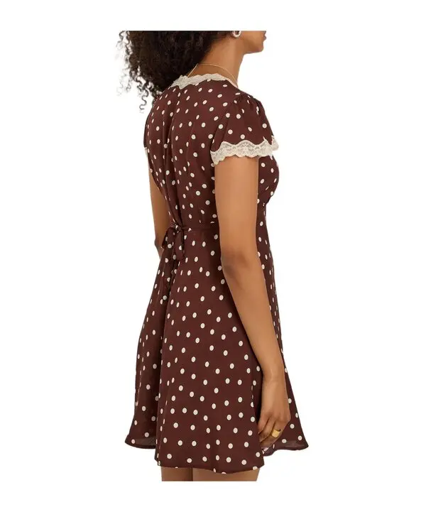 Rixo Versatile Lace V-neck Puff Sleeve Cropped Dress
