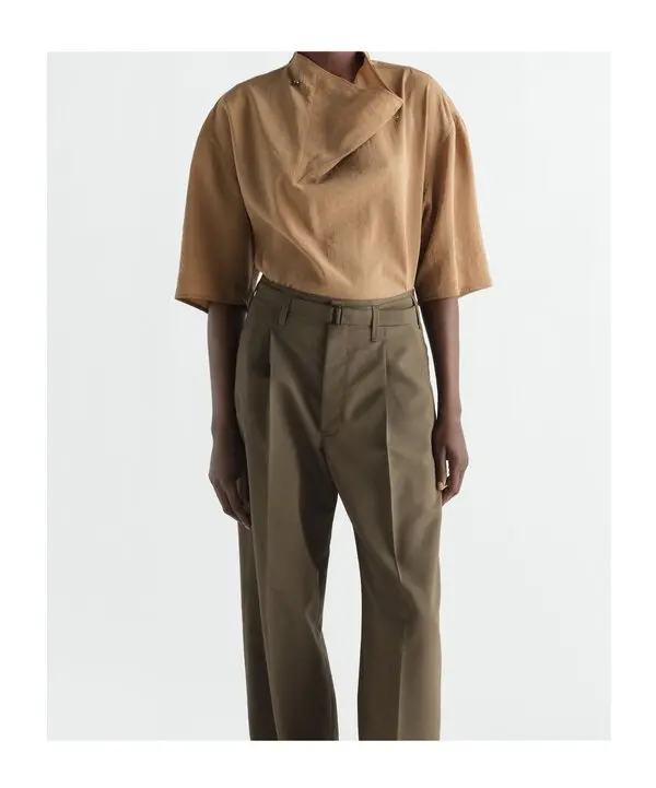 LEMAIRE Soft Collar Top In Dry Silk