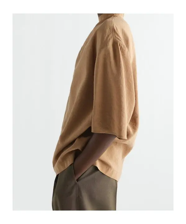 LEMAIRE Soft Collar Top In Dry Silk
