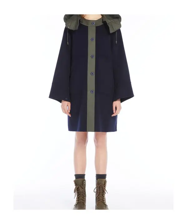 Max Mara Button Detailed Panelled Drawstring Coat