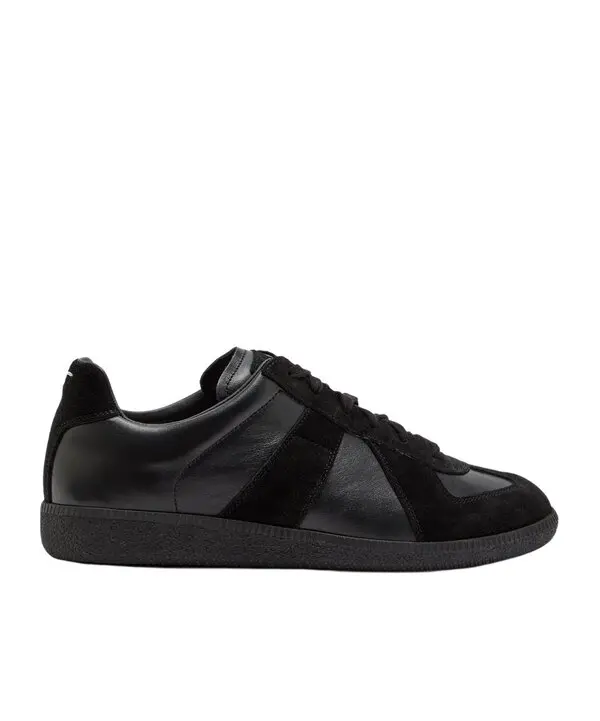 MAISON MARGIELA Replica Panelled Leather Sneakers - Black