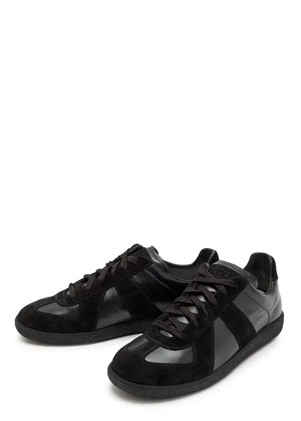 MAISON MARGIELA Replica Panelled Leather Sneakers - Black