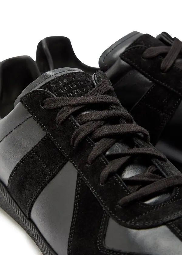 MAISON MARGIELA Replica Panelled Leather Sneakers - Black