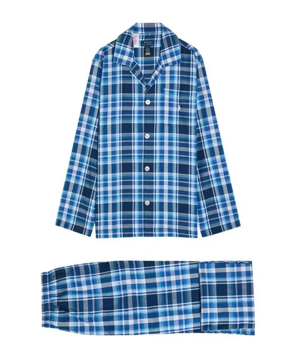 Polo Ralph Lauren Logo-embroidered Checked Cotton Pyjama Set