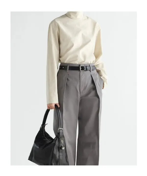 LEMAIRE Stand-collar Top In Light Cotton Chambray