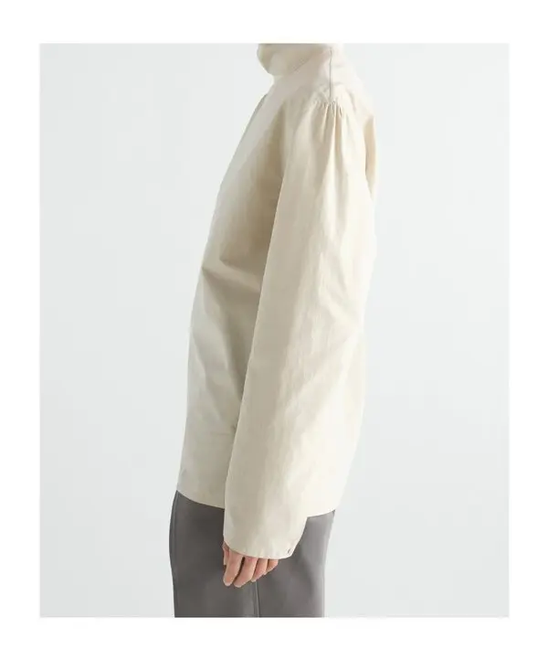 LEMAIRE Stand-collar Top In Light Cotton Chambray