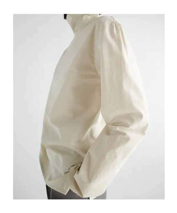 LEMAIRE Stand-collar Top In Light Cotton Chambray