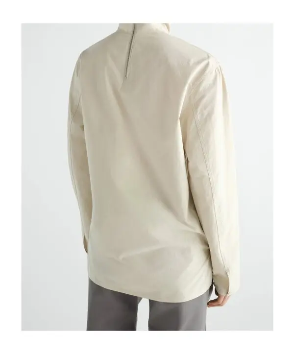 LEMAIRE Stand-collar Top In Light Cotton Chambray