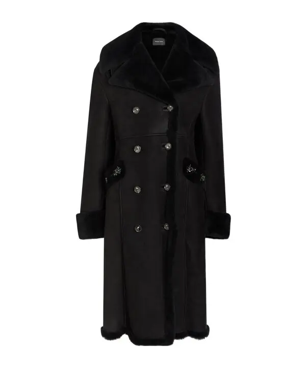 Simone Rocha Double-breasted Shearling Coat