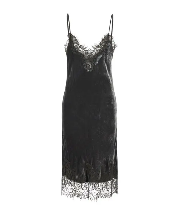 Gold Hawk Lace Trim Slip Dress