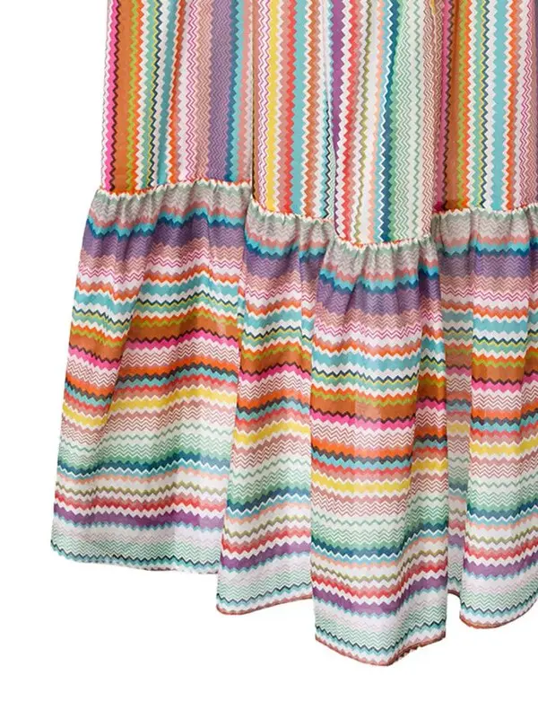 Missoni Sleeveless Zigzag Pattern Maxi Dress