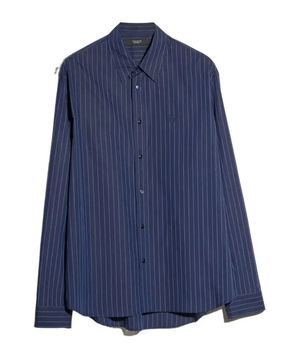 Gucci Pinstripe Shirt With Embroidery