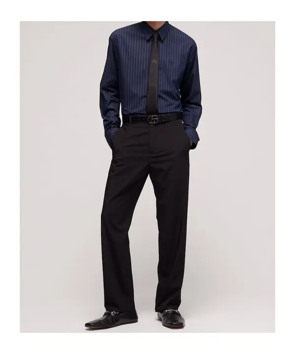 Gucci Pinstripe Shirt With Embroidery