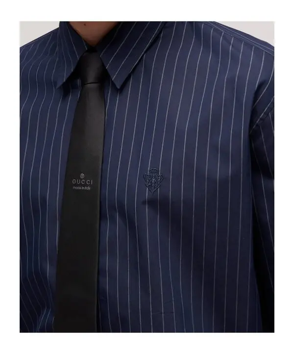 Gucci Pinstripe Shirt With Embroidery