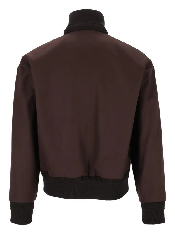 Barena Venezia Zip-up Bomber Jacket With High Collar And Ribbed Trim