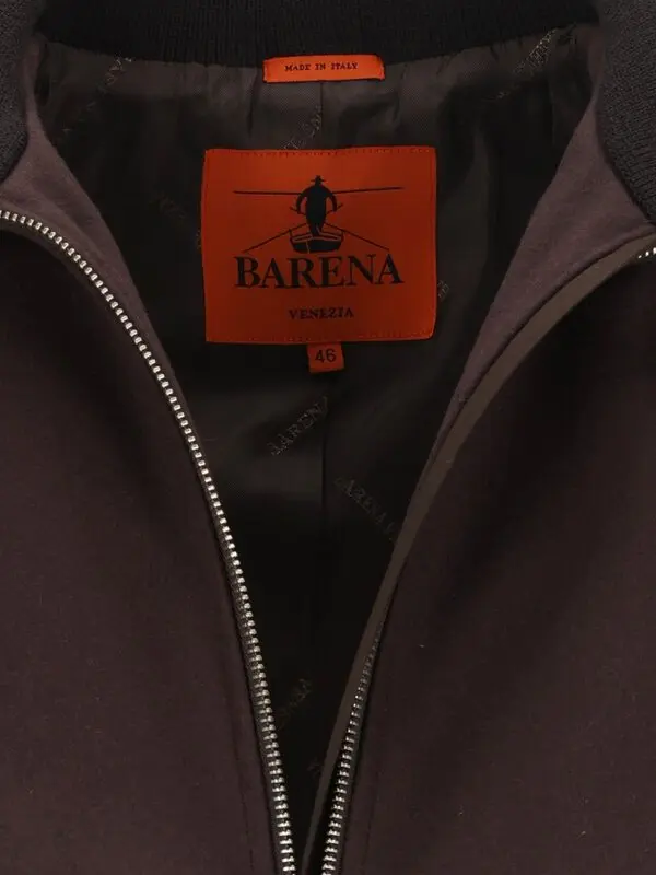 Barena Venezia Zip-up Bomber Jacket With High Collar And Ribbed Trim