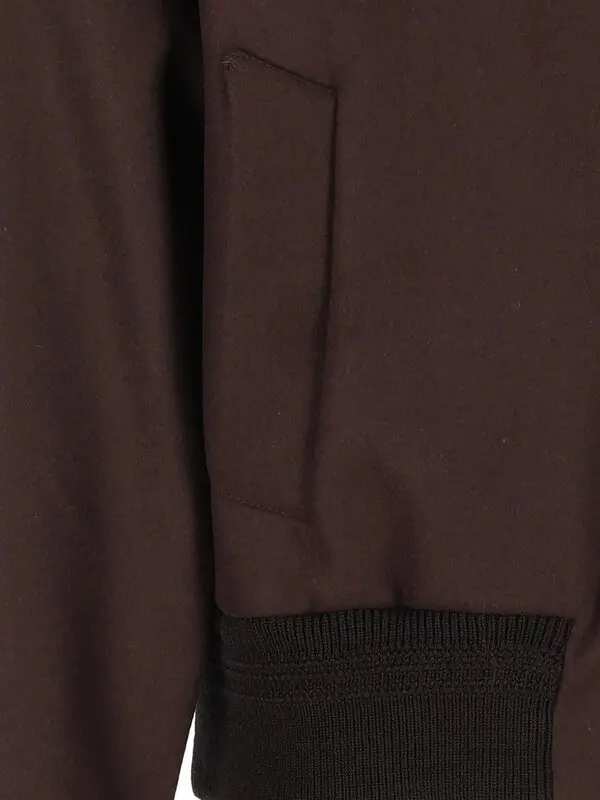 Barena Venezia Zip-up Bomber Jacket With High Collar And Ribbed Trim