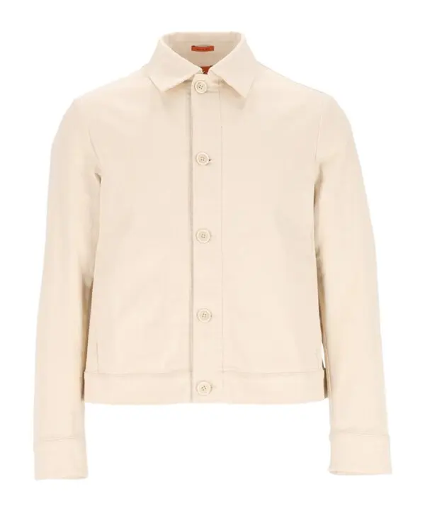 Barena Venezia Collarless Jacket With Button-front And Patch Pocket