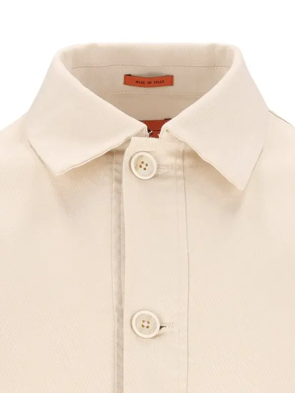 Barena Venezia Collarless Jacket With Button-front And Patch Pocket
