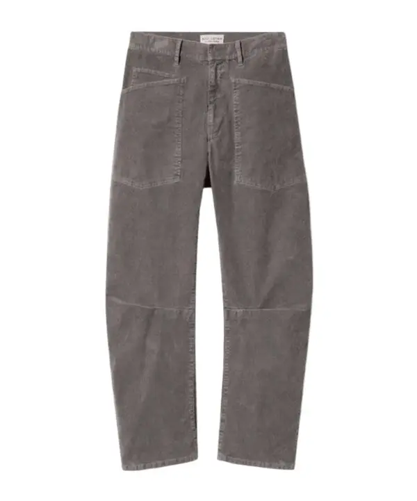 NILI LOTAN Shon Pleated Stretch Corduroy Trousers - Sage Ash