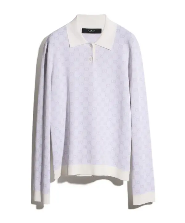 Gucci Gg Jacquard Polo Sweater