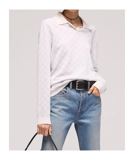 Gucci Gg Jacquard Polo Sweater
