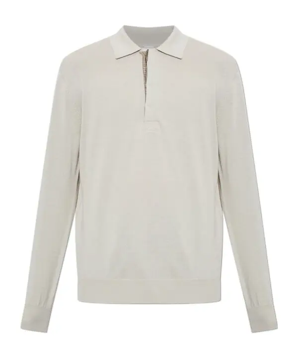 Eleventy Zip Polo Knitted Sweater