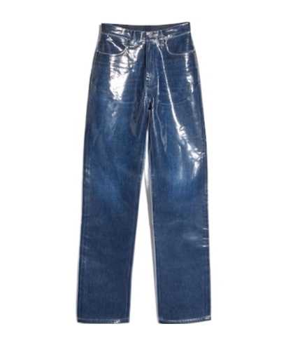 Gucci High-waisted Washed And Coated Jeans With Laminated Detailing