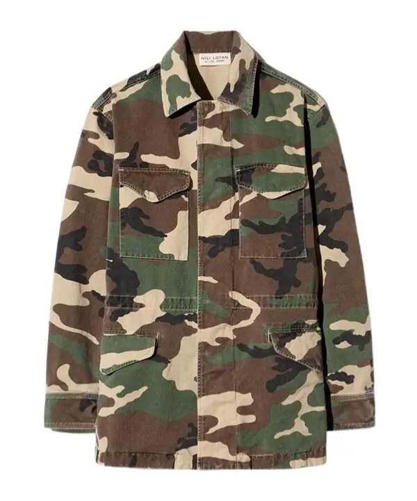 NILI LOTAN Camouflage Print Utility Jacket