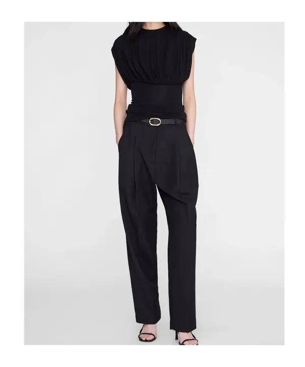 ANINE BING Sleeveless Knit Top With High Neck