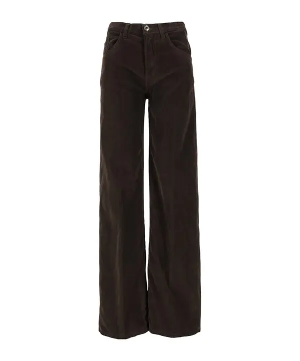 DONDUP Logo Patch Wide-leg Trousers