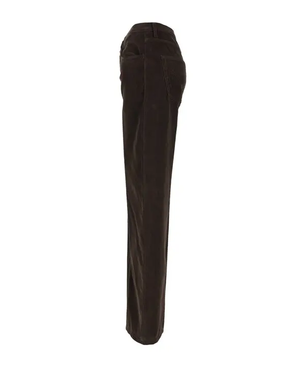 DONDUP Logo Patch Wide-leg Trousers