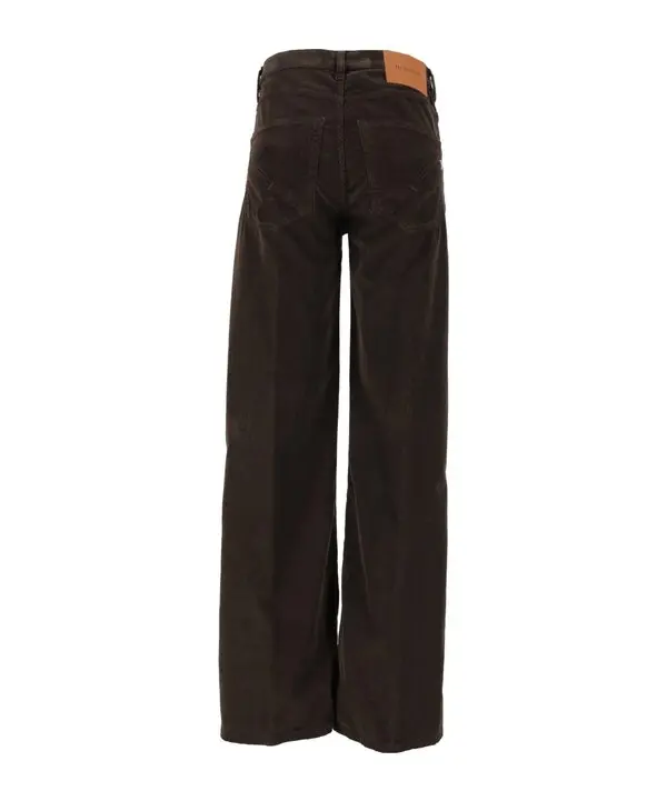 DONDUP Logo Patch Wide-leg Trousers
