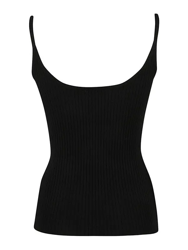 COURREGES Ribbed Tank Top With Logo