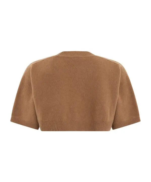 Elisabetta Franchi Cropped Knit Sweater With Chest Pocket