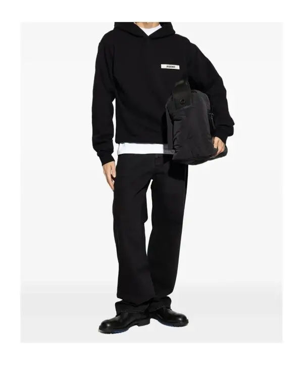 Jacquemus Long-sleeved Hoodie With Logo Detail - Black