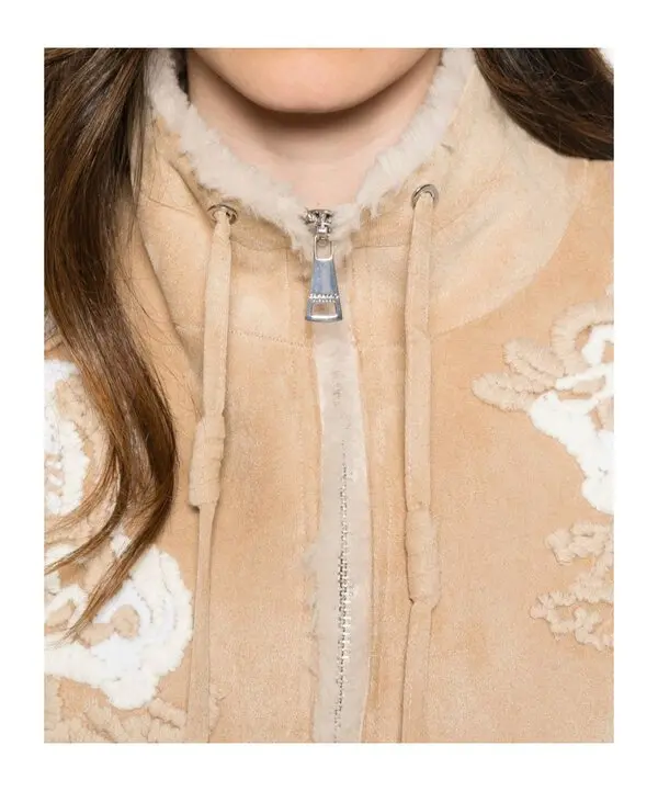 ERMANNO FIRENZE Stand-collar Zip-up Embroidered Jacket - No