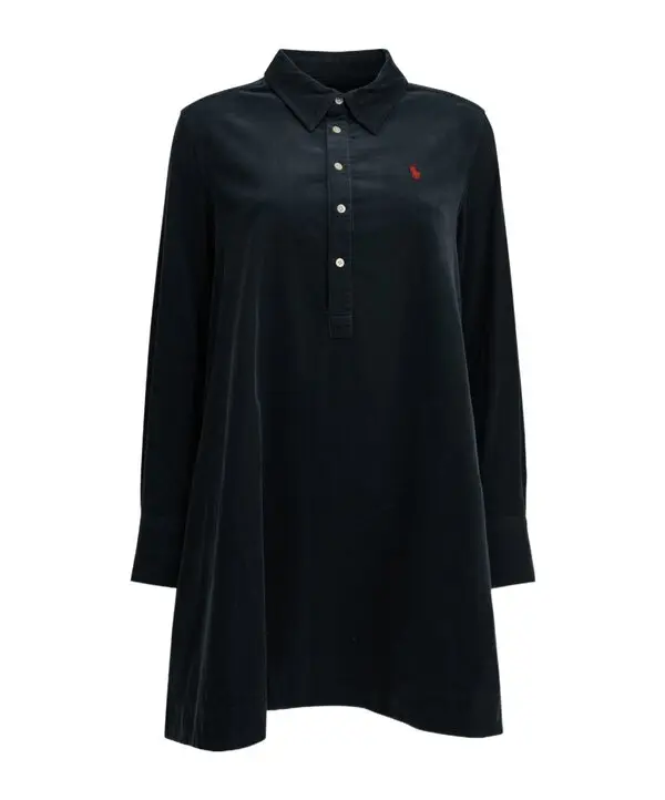 Polo Ralph Lauren Corduroy Embroidered Pony Shirt Dress