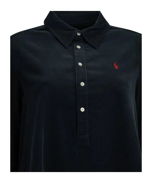 Polo Ralph Lauren Corduroy Embroidered Pony Shirt Dress