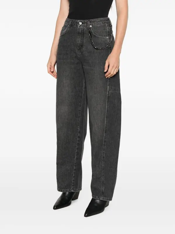 ERMANNO FIRENZE Chain-detail Denim Trousers