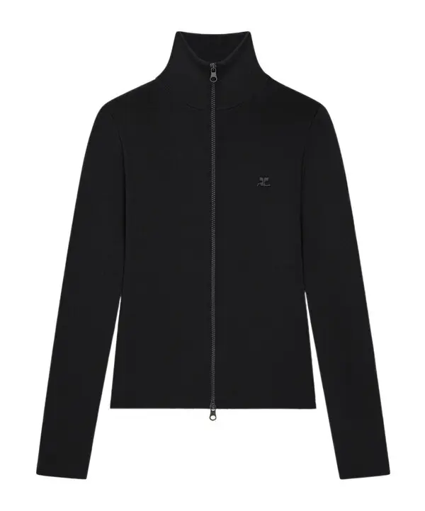 COURREGES Logo-embroidered Zip-up Cardigan