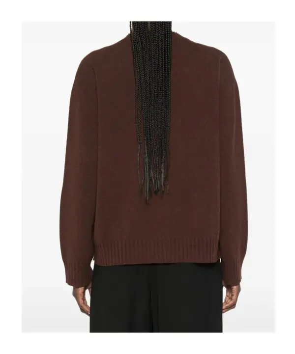 Fabiana Filippi Crewneck Jumper With Monili Chain Detail - Brown