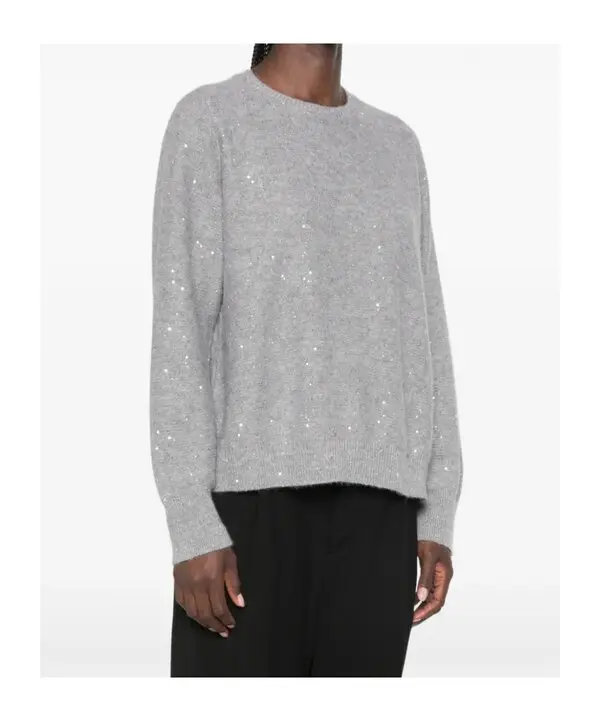 Fabiana Filippi Sequin Embellished Round Neck Sweater