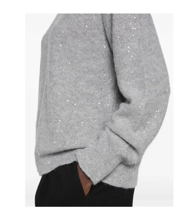 Fabiana Filippi Sequin Embellished Round Neck Sweater