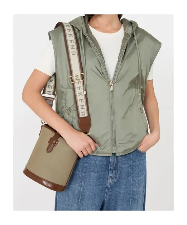 Max Mara Reversible Water-repellent Canvas Padded Gilet Kaki