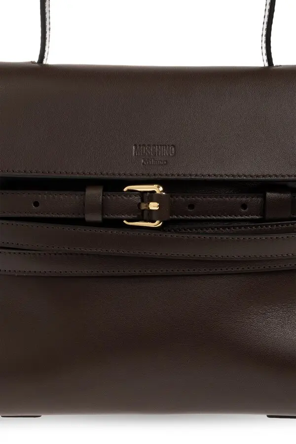 Moschino Flap Handbag - Brown