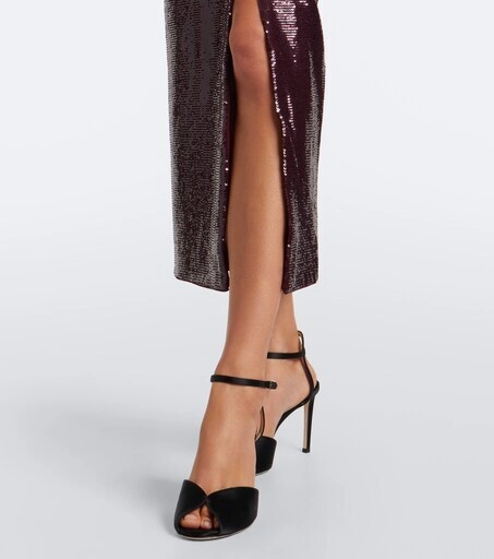 Roland Mouret Sequin Midi Skirt With Front Slit